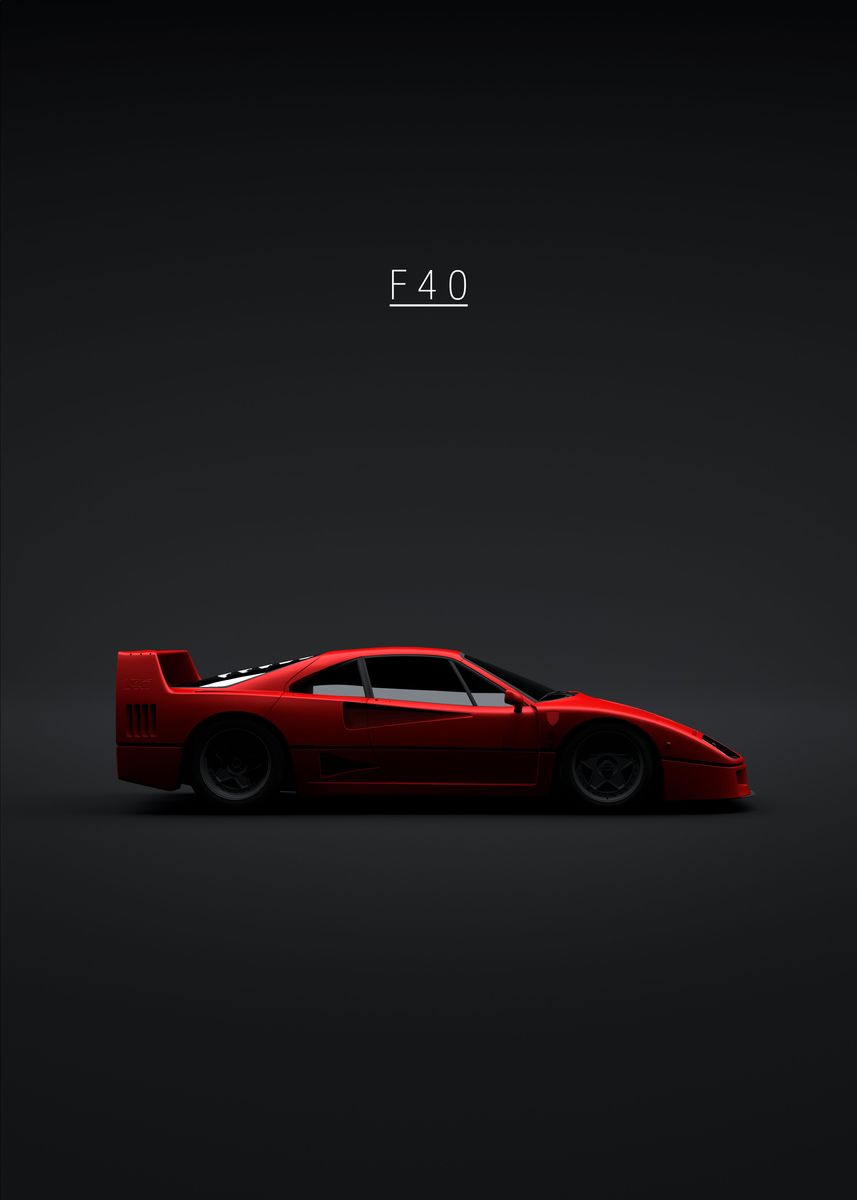 '1987 Ferrari F40' Poster, picture, metal print, paint by 21 MXM | Displate