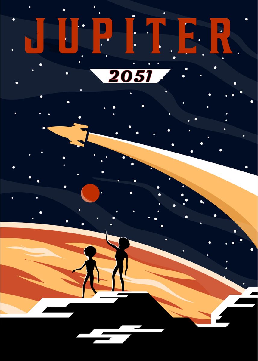 'Aliens on Jupiter' Poster, picture, metal print, paint by Wyld Tribe | Displate