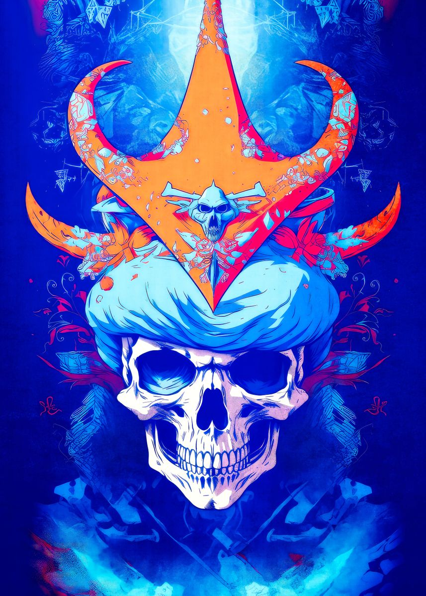 'Psychedelic Sami Skull 2' Poster, picture, metal print, paint by ...