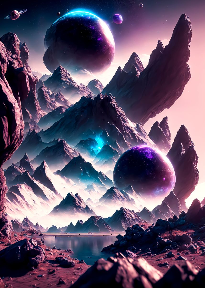 'Cosmic Oasis' Poster, picture, metal print, paint by James Garcia ...