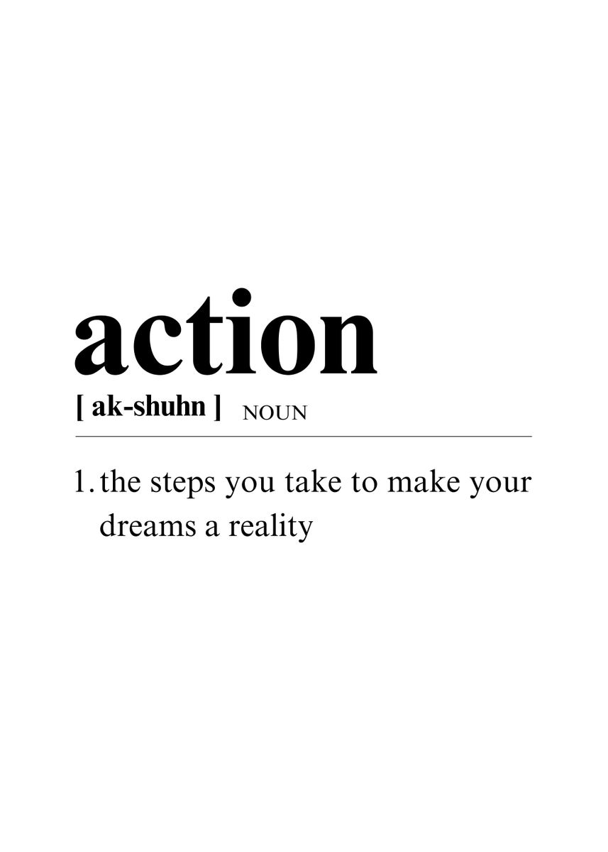 'Action Definition' Poster, picture, metal print, paint by mcmtdesigns ...