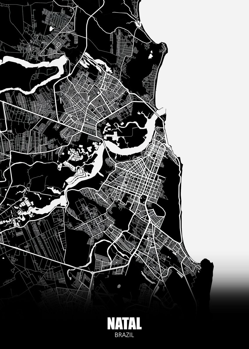 'Natal Brazil Map' Poster, picture, metal print, paint by Zake Yonkou ...