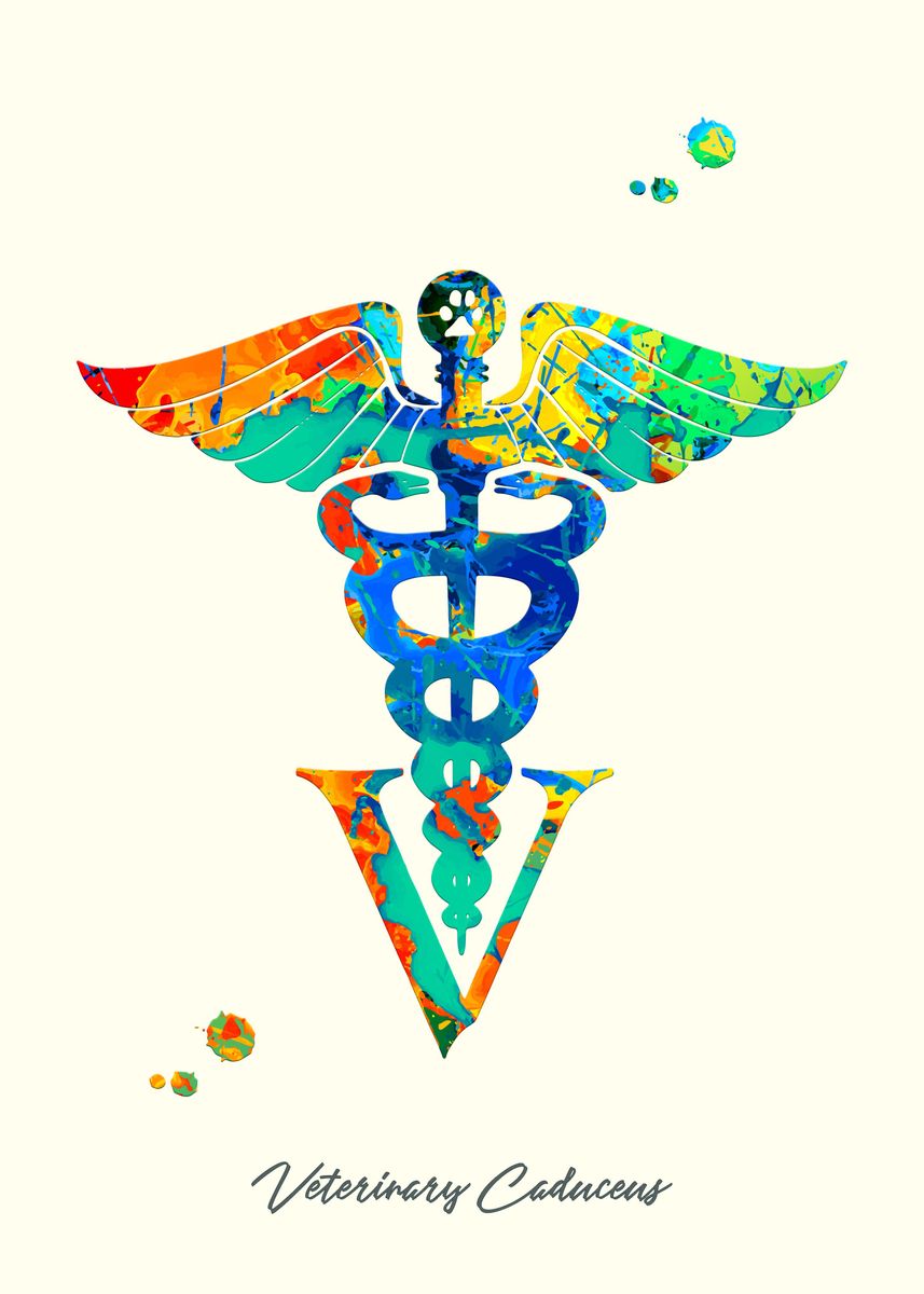 'Veterinary Caduceus' Poster, picture, metal print, paint by Vincent ...