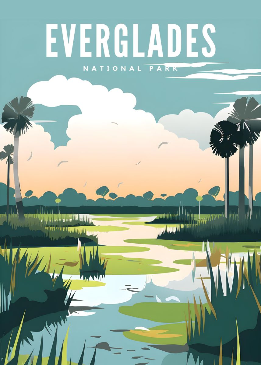 'Everglades National Park' Poster, picture, metal print, paint by Mark ...