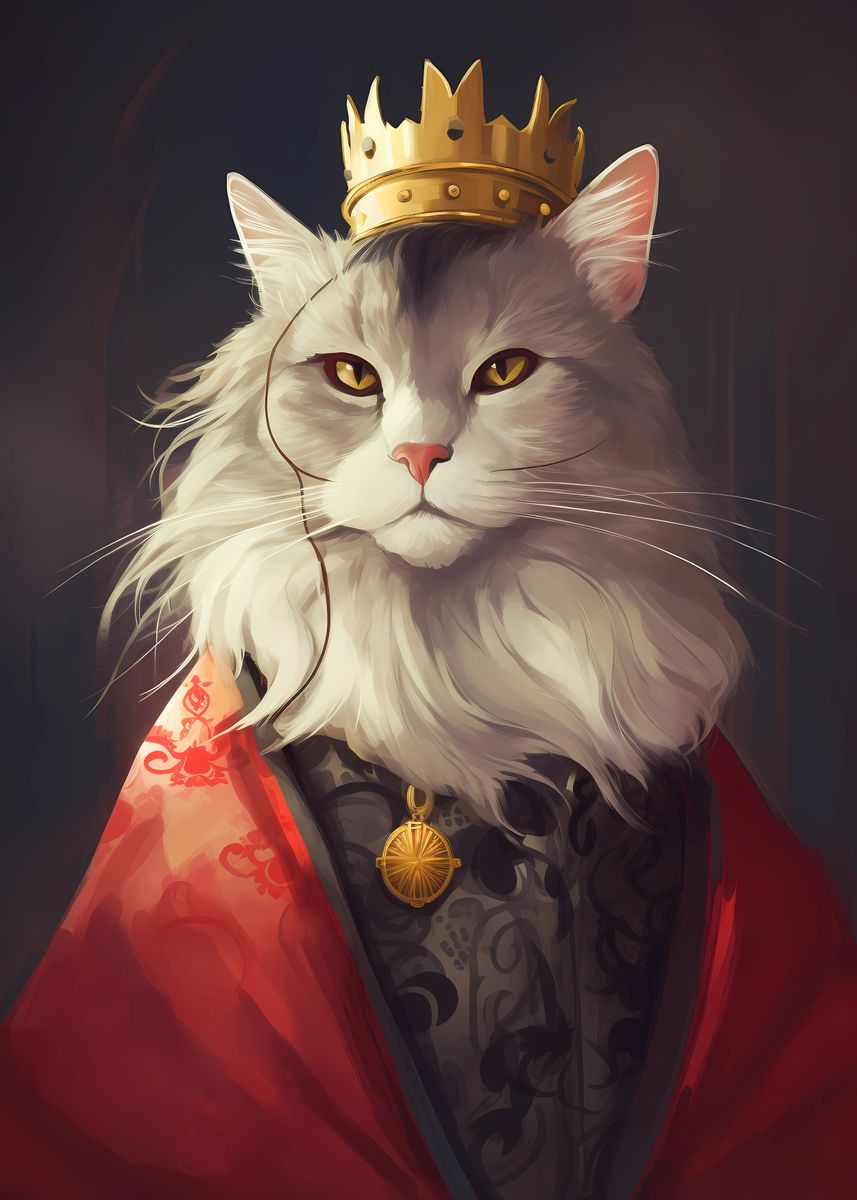 'Turkish Angora Cat Valued' Poster, picture, metal print, paint by ...