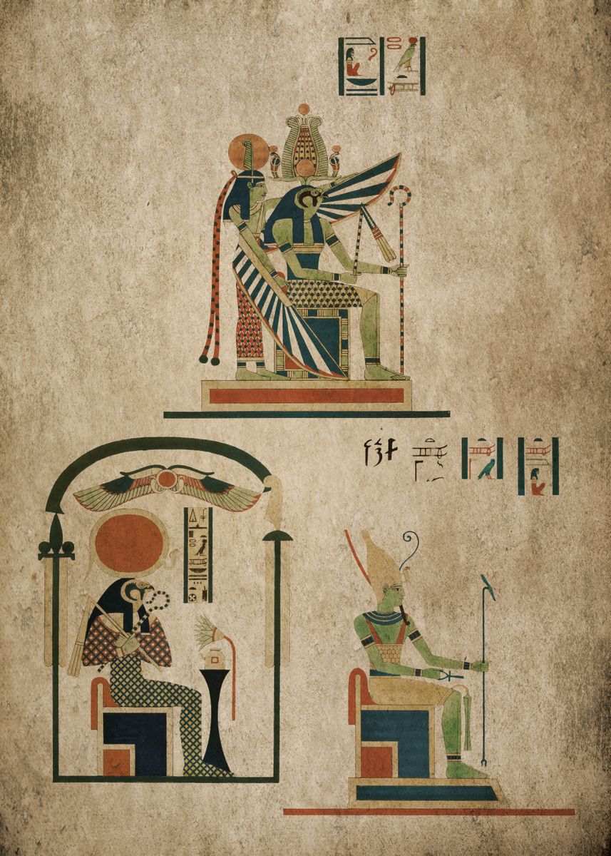 'Egypt Sun God Atum' Poster, picture, metal print, paint by XandYart ...