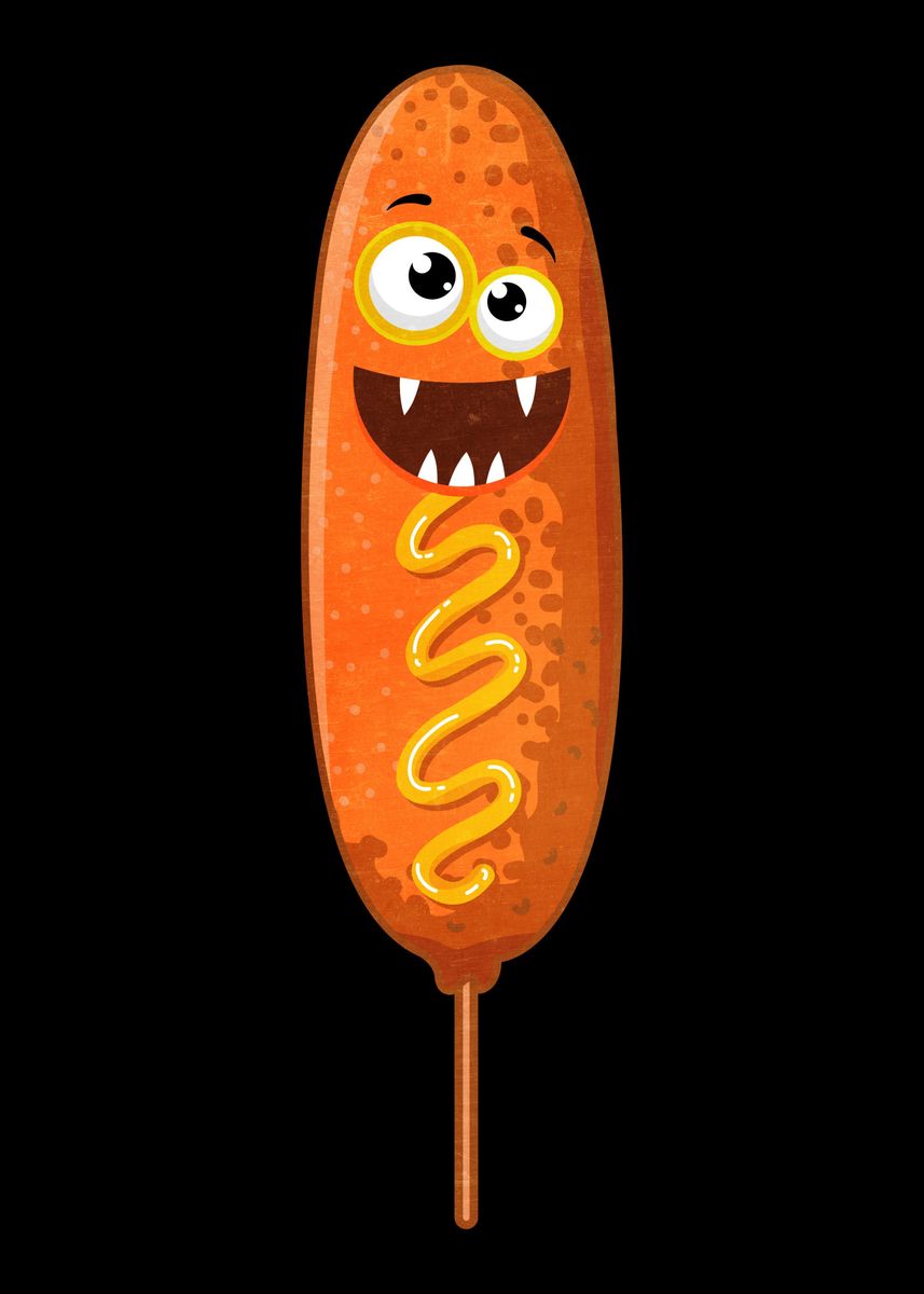 'Corndog Monster Halloween' Poster, picture, metal print, paint by ...