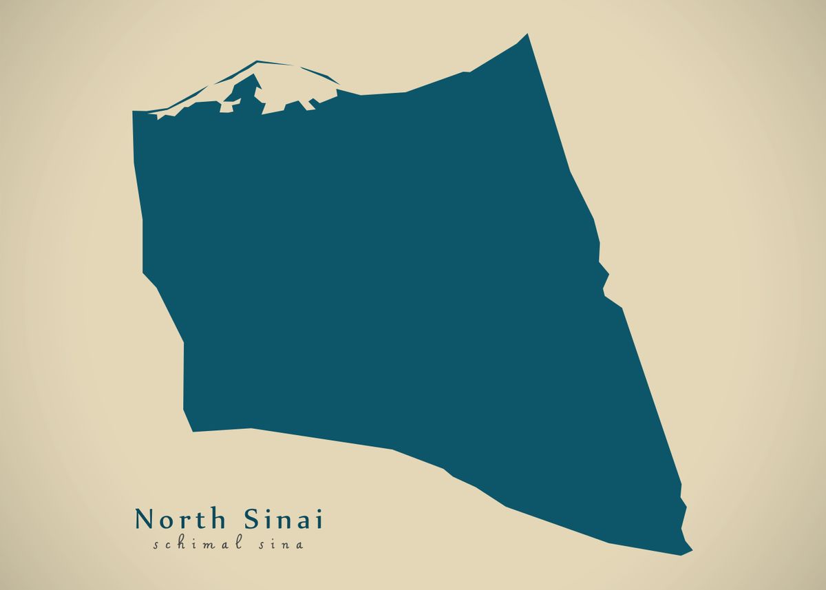 'North Sinai map' Poster by Ingo Menhard | Displate