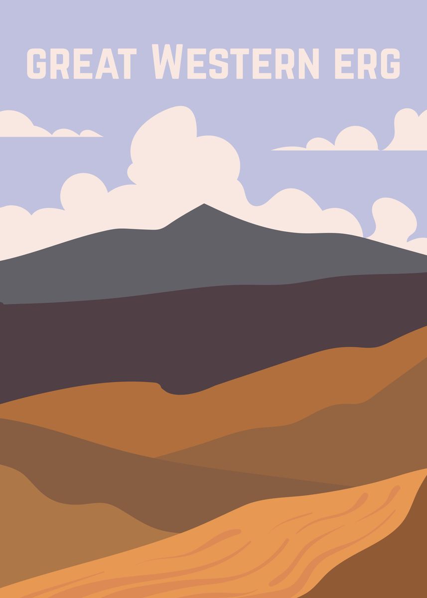 'Great Western Erg' Poster, picture, metal print, paint by Le Thi Thu ...