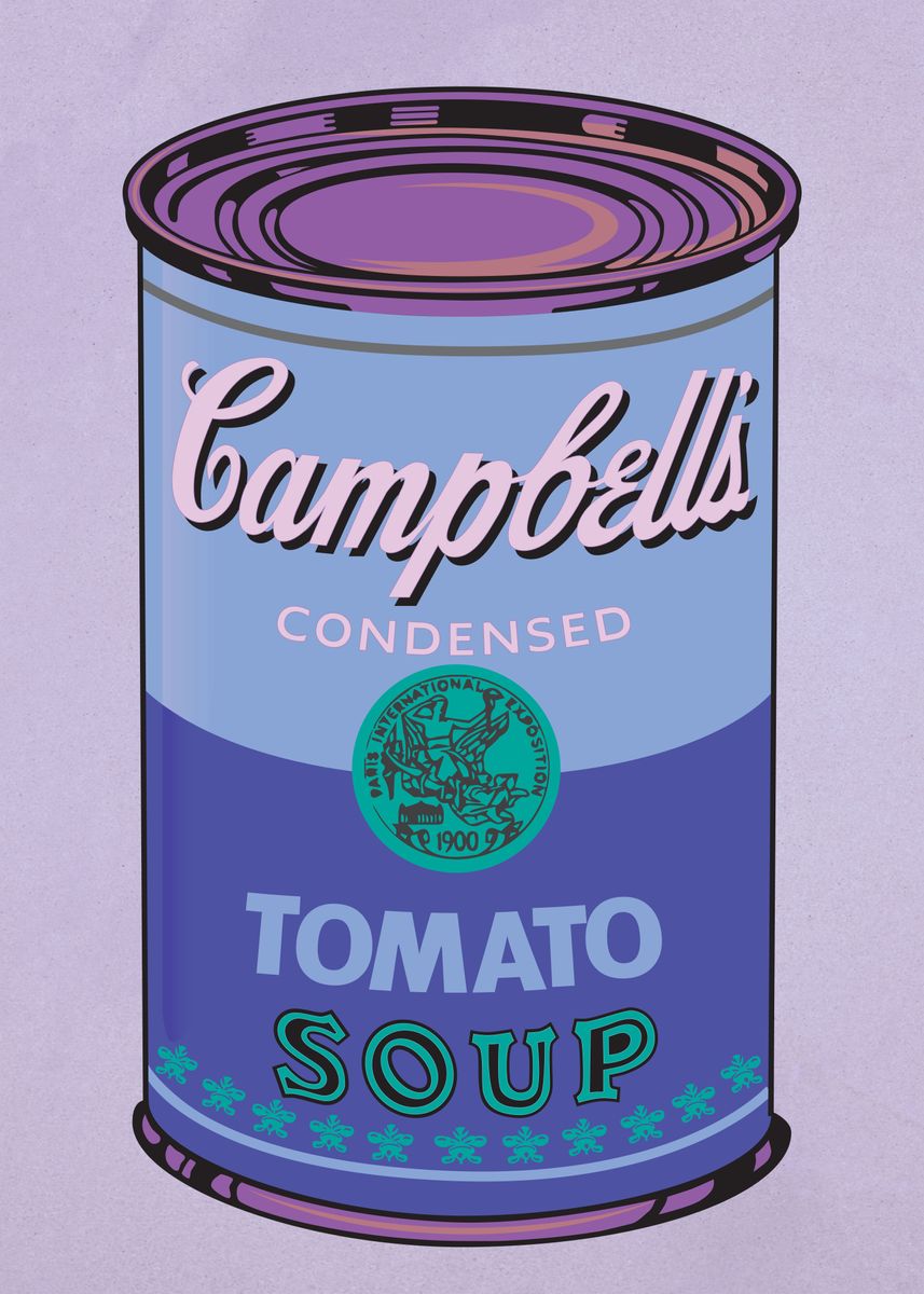 'Campbells Soup Violet' Poster by POP ART WORLD | Displate