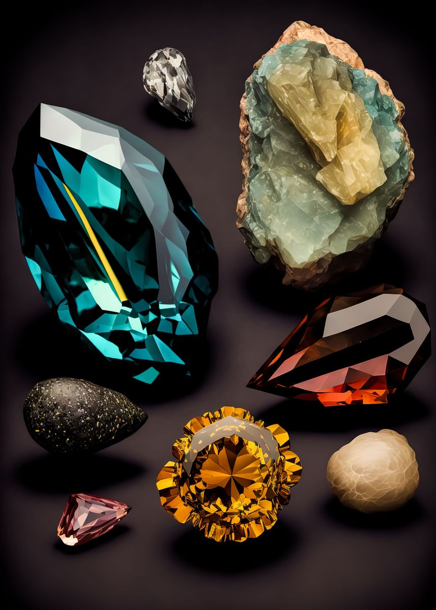 'gemstone' Poster, picture, metal print, paint by Isla Daven | Displate