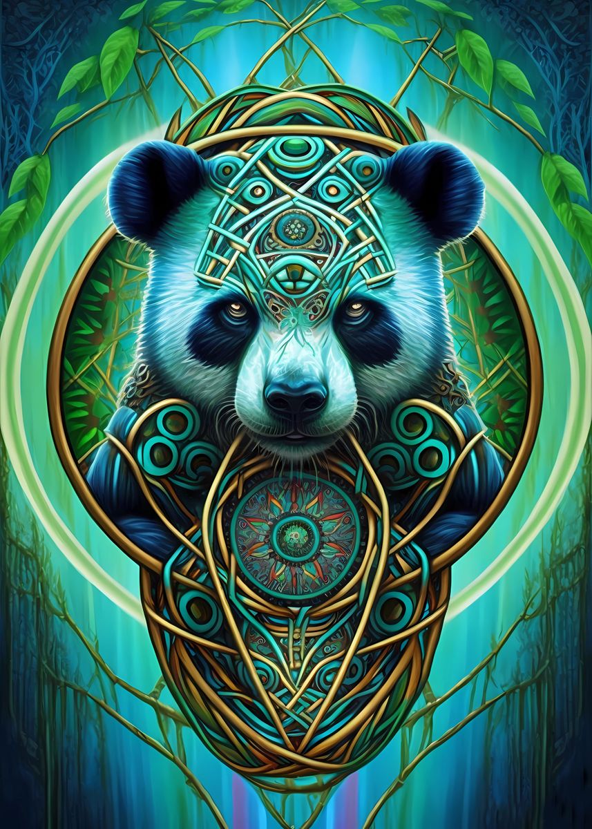 'Panda Respected' Poster, picture, metal print, paint by Gusikowski ...
