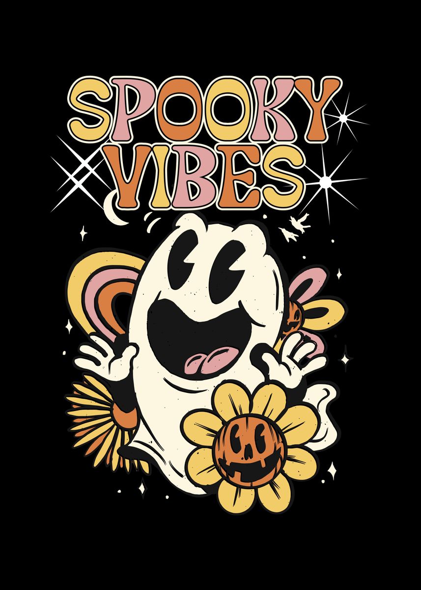 'Spooky Vibes Ghost' Poster, picture, metal print, paint by ZS C O M M ...