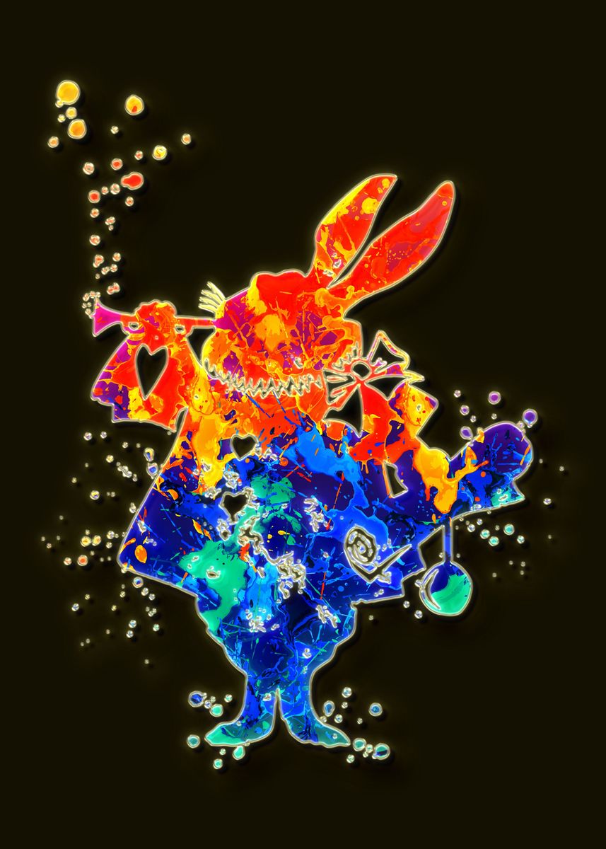 'Alice White Rabbit' Poster, picture, metal print, paint by Denis ...