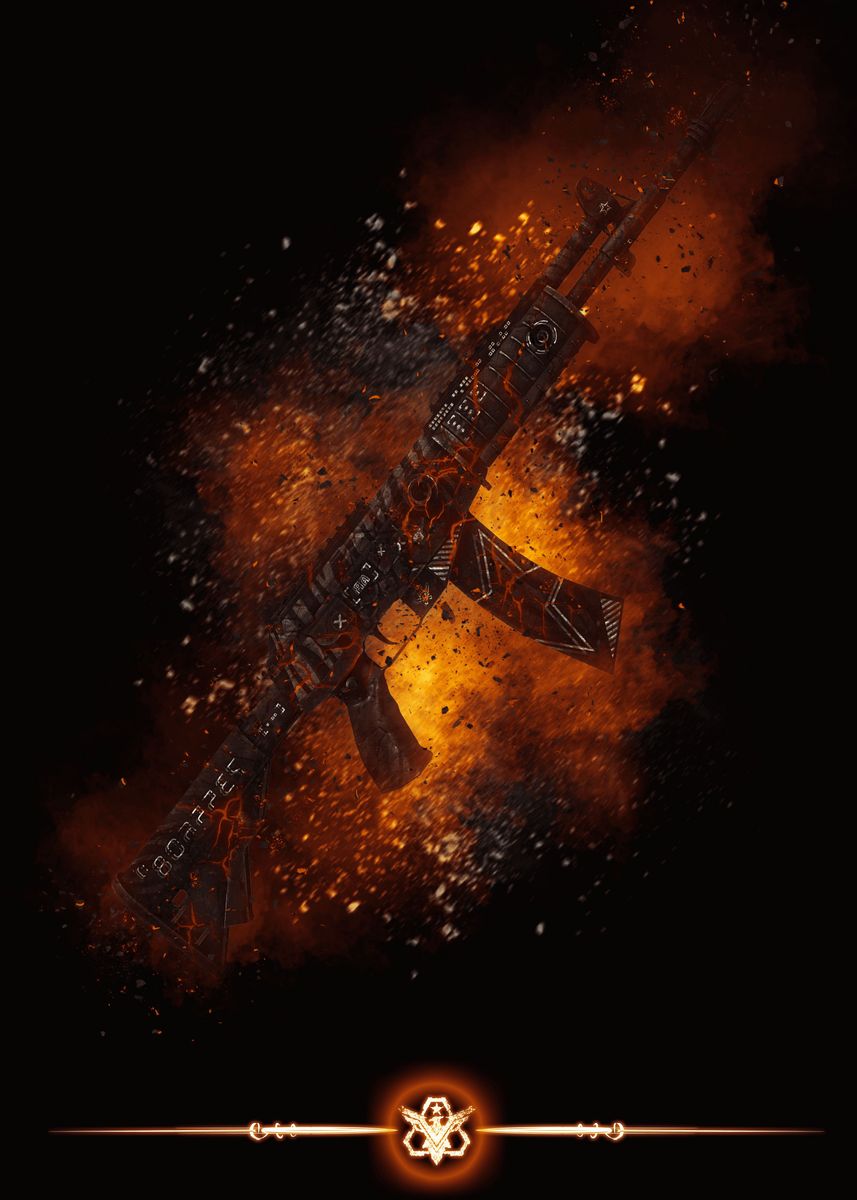 'gun and knife' Poster, picture, metal print, paint by Pop art | Displate