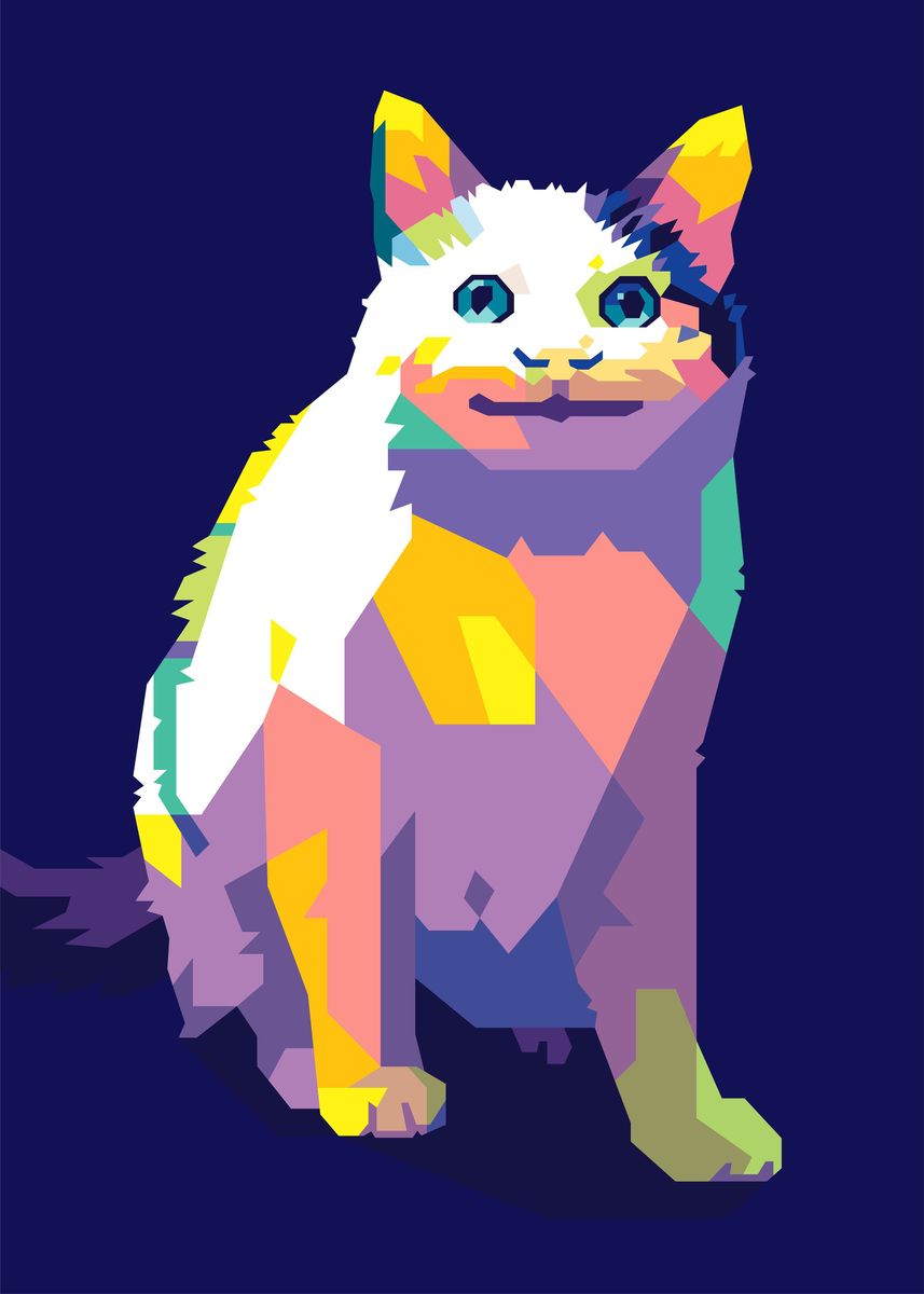 'Polite Cat Meme' Poster, picture, metal print, paint by Muifatin ...