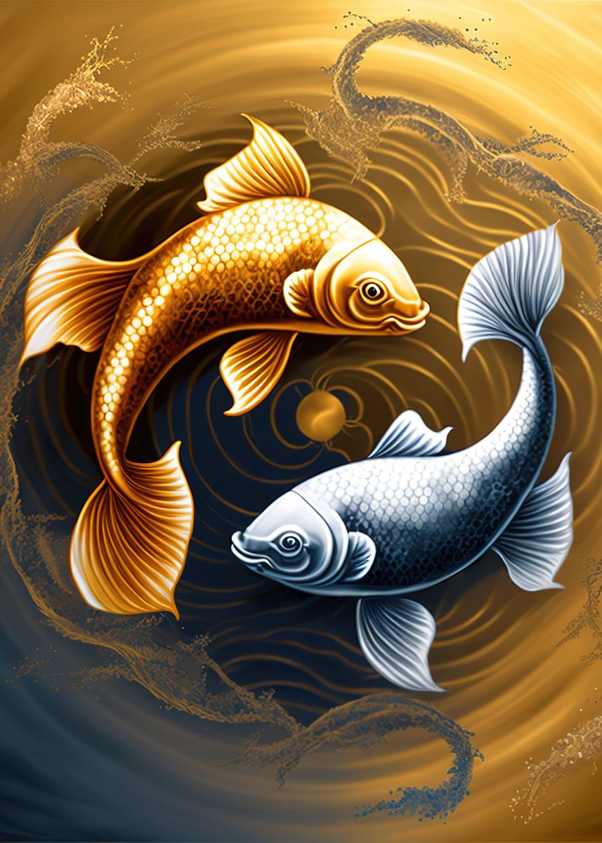 'koi fish' Poster, picture, metal print, paint by Artmatrusa | Displate