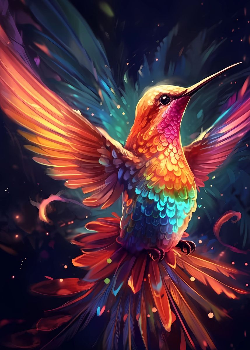 'Hummingbird Bird' Poster, picture, metal print, paint by DecoyDesign ...