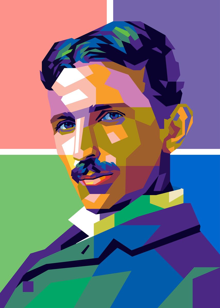 'Nikola Tesla' Poster, picture, metal print, paint by Erick Sato | Displate