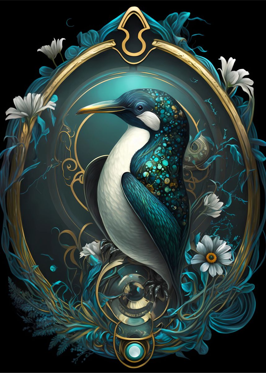 'Penguin Cuddly' Poster, picture, metal print, paint by Ramiyah ...