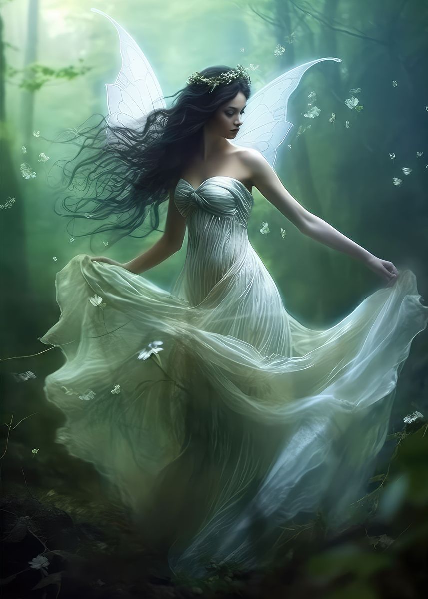 'Forest fairy' Poster, picture, metal print, paint by RosaliasArt ...
