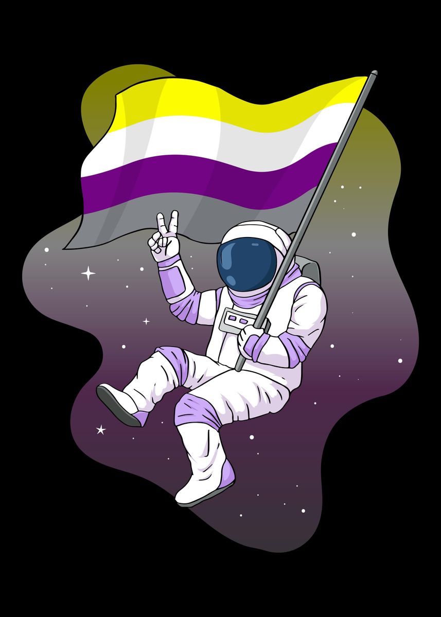 'Non Binary Pride Flag' Poster, picture, metal print, paint by AestheticAlex | Displate