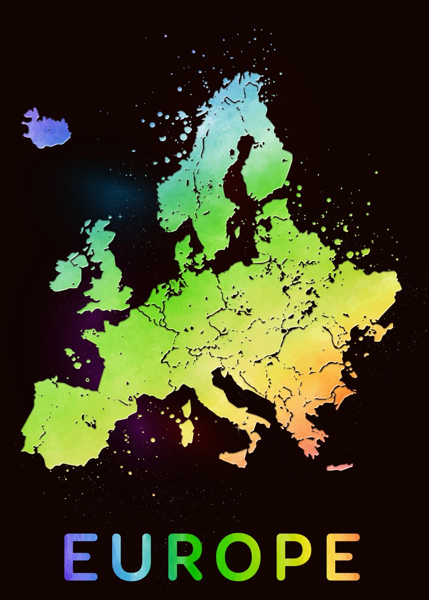 'Map of Europe' Poster, picture, metal print, paint by Terrance Seay ...
