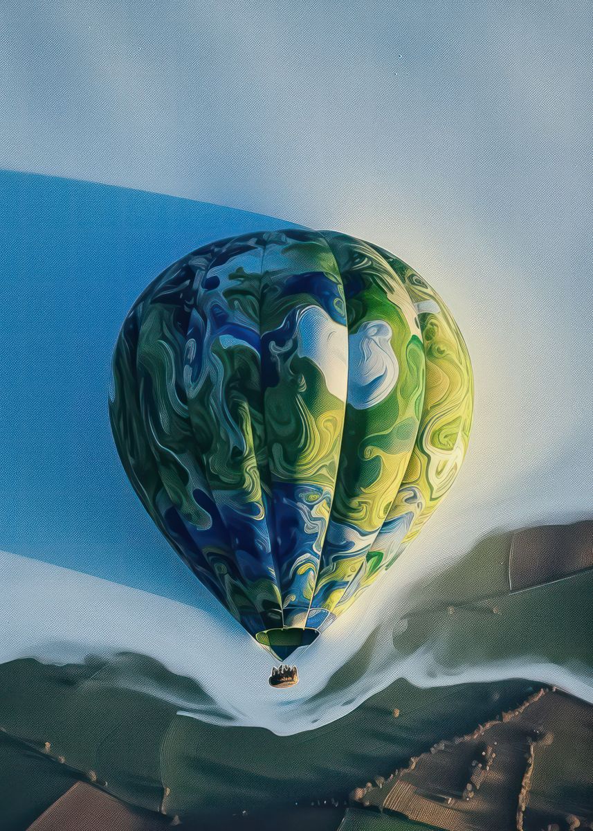 'Abstract Air Balloon' Poster, picture, metal print, paint by ...