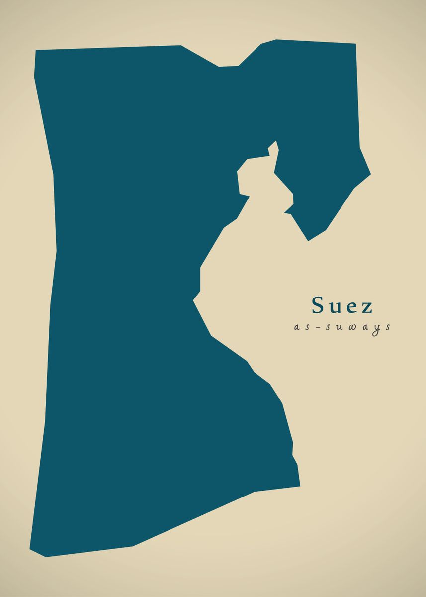 'Suez governorate map' Poster by Ingo Menhard | Displate