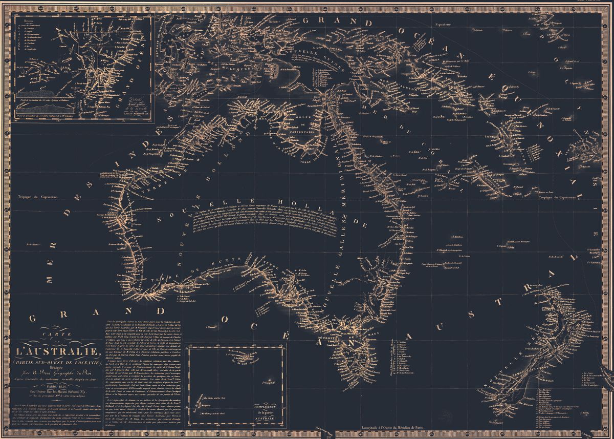 'Australia vintage map ' Poster by Bar Vardi | Displate