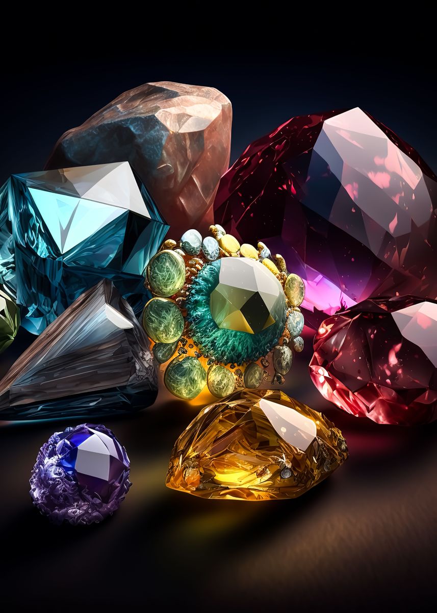 'gemstone' Poster, picture, metal print, paint by Isla Daven | Displate