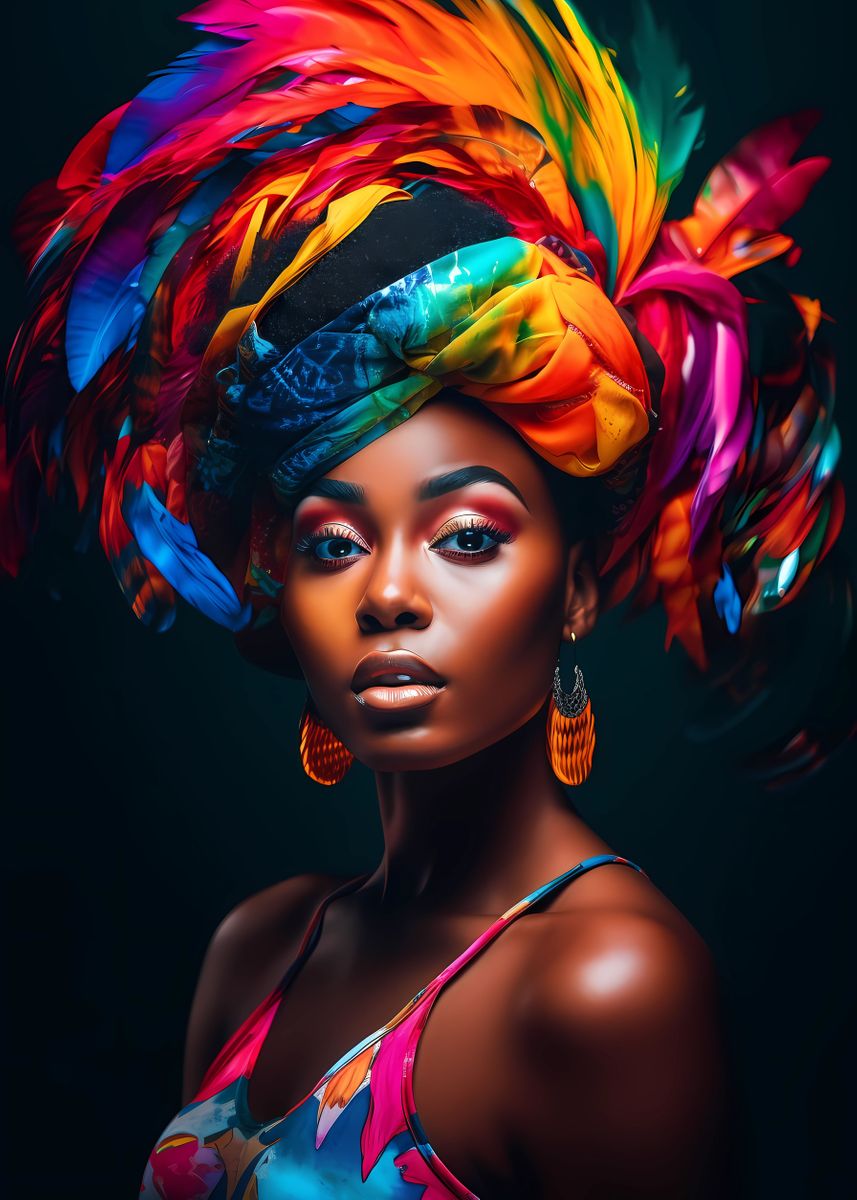 'African model watercolored' Poster, picture, metal print, paint by ...