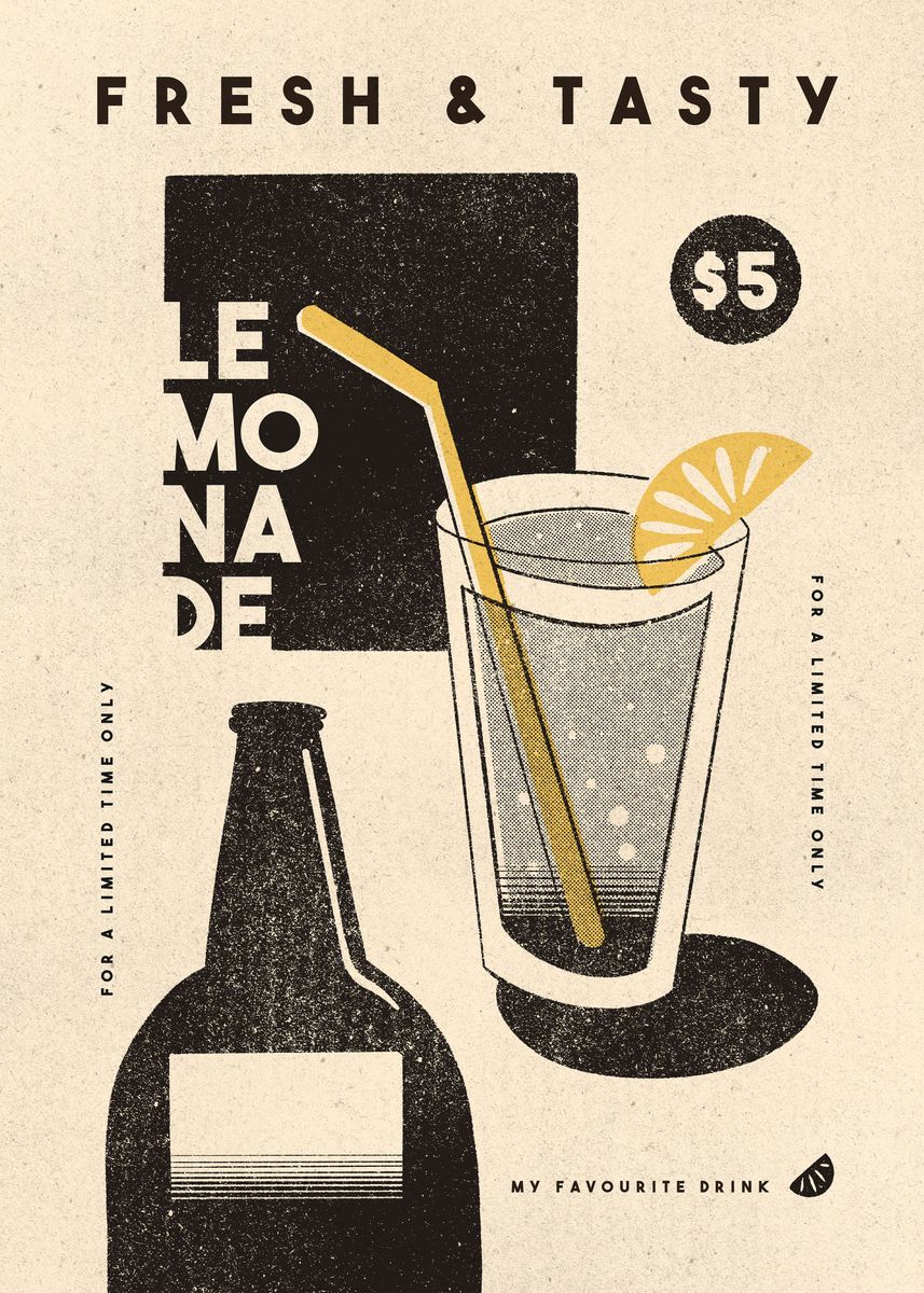 'Lemonade Drink ' Poster, picture, metal print, paint by Cool Worker ...