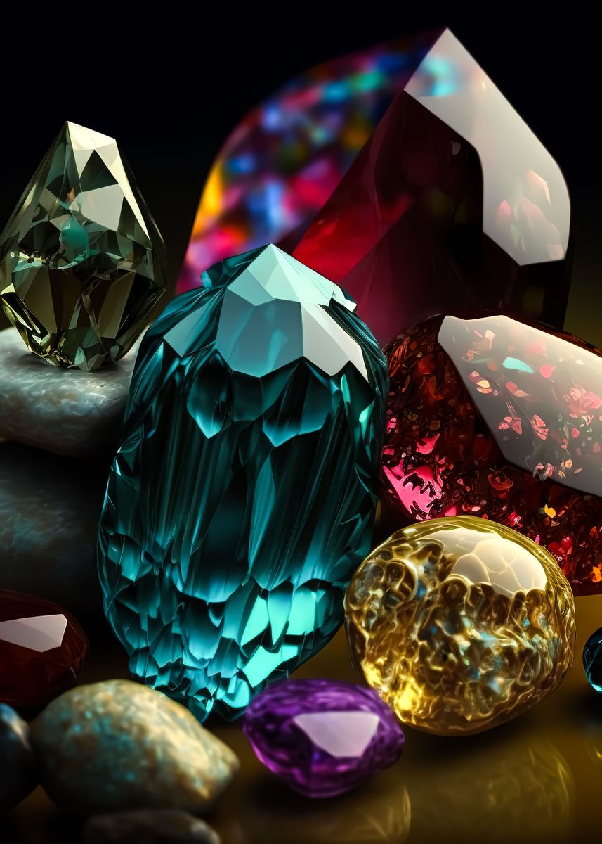 'gemstone' Poster, picture, metal print, paint by Isla Daven | Displate