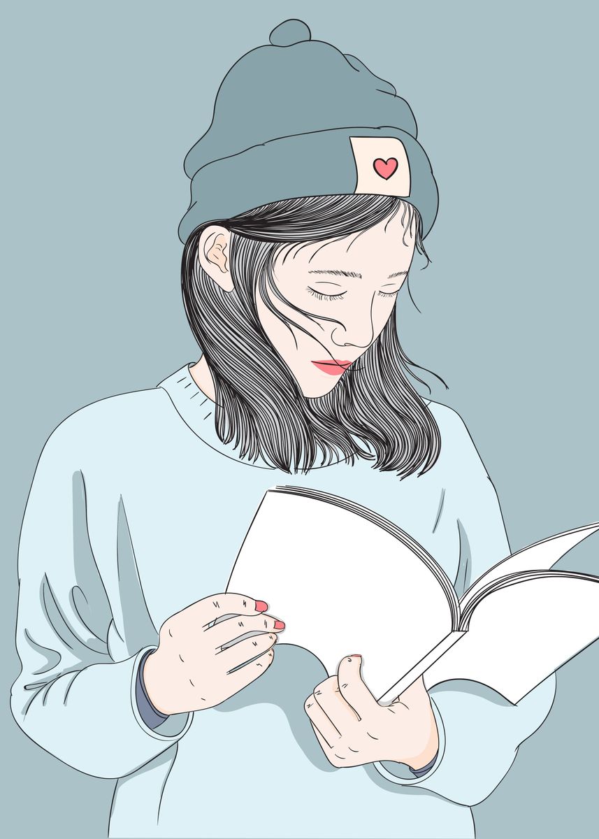 'Woman Reading a Book' Poster, picture, metal print, paint by Aswad Art ...