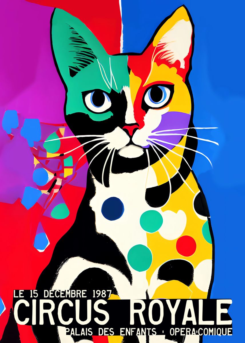 'Retro French Circus' Poster, picture, metal print, paint by ...