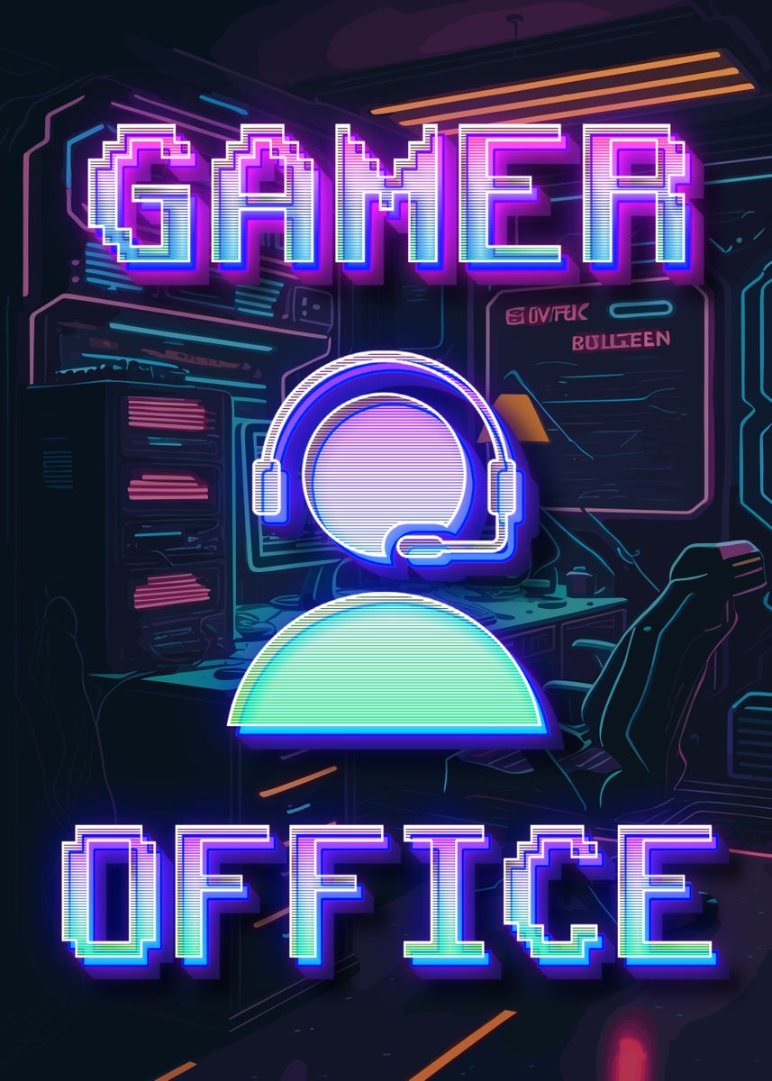 'Gaming Room Gamer Office' Poster, picture, metal print, paint by ...