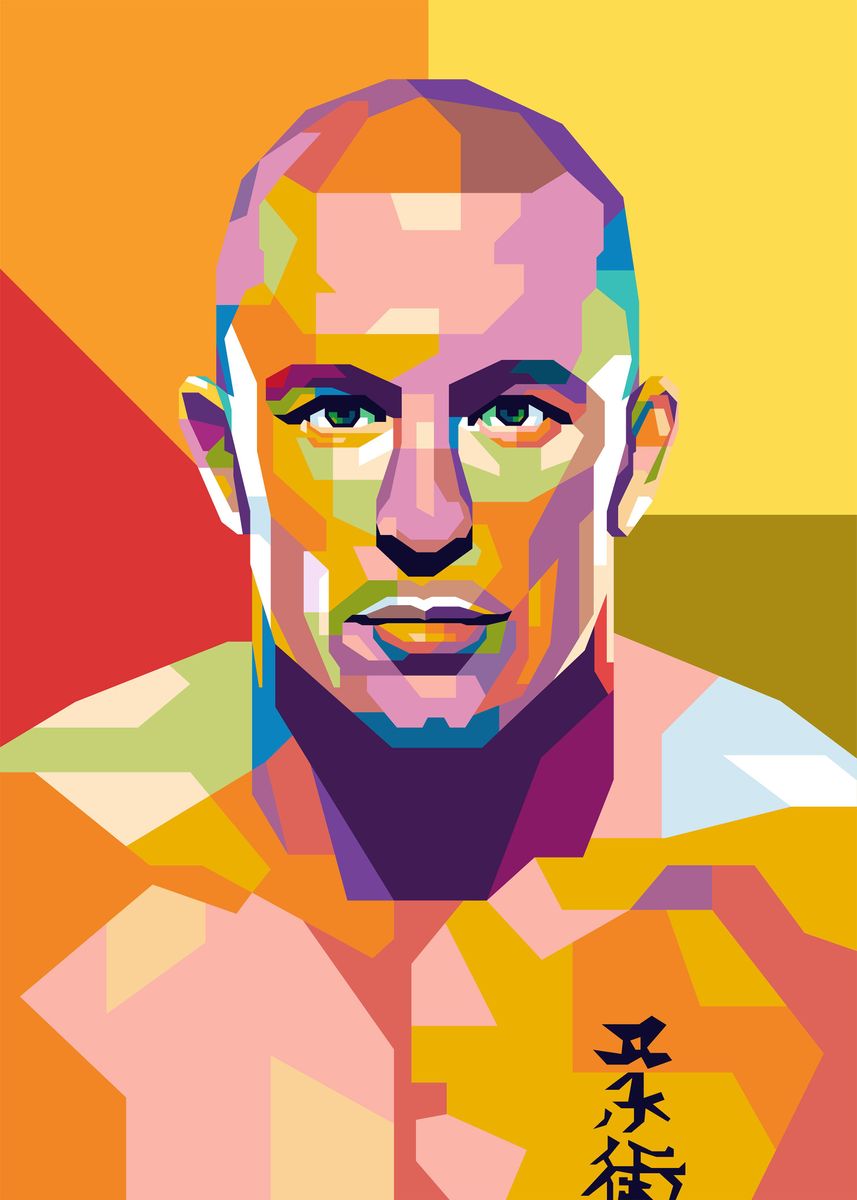 'Georges StPierre' Poster, picture, metal print, paint by Indra | Displate