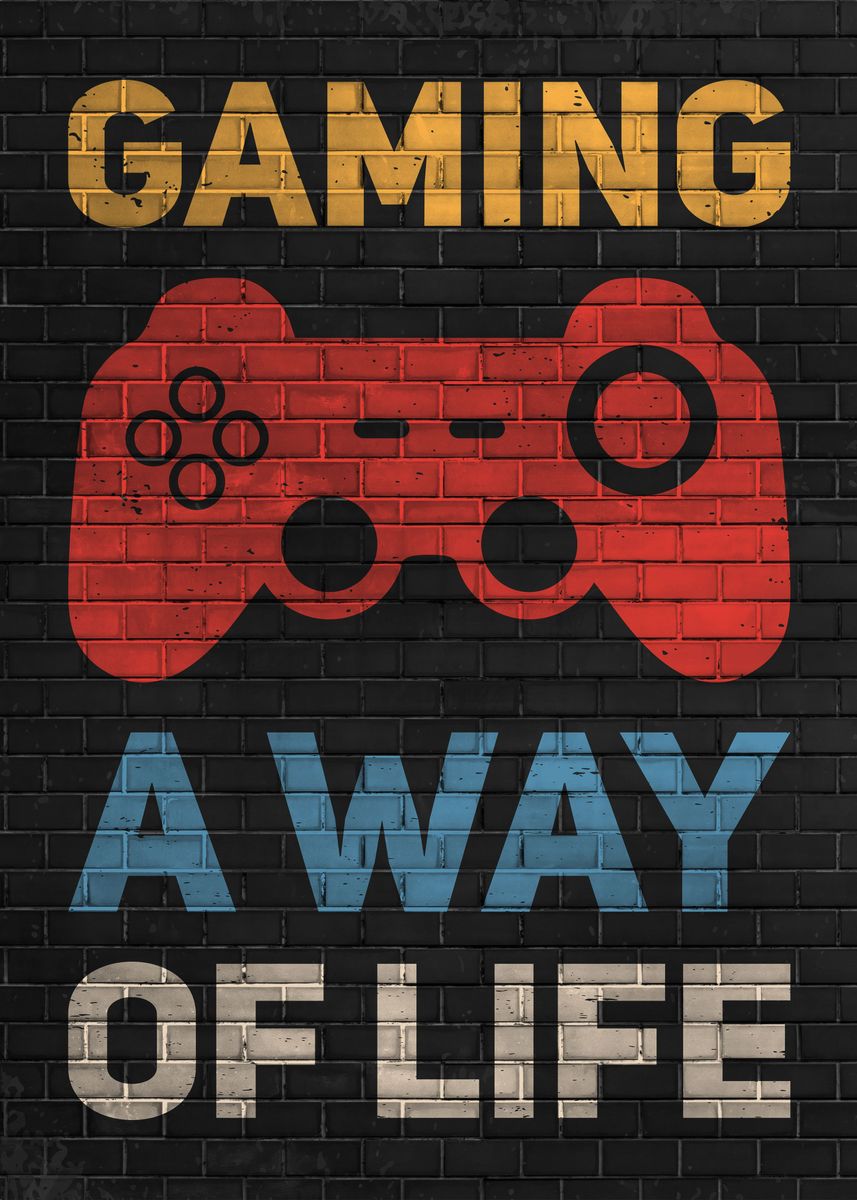 'Funny Gaming Quote' Poster, picture, metal print, paint by wild Up ...