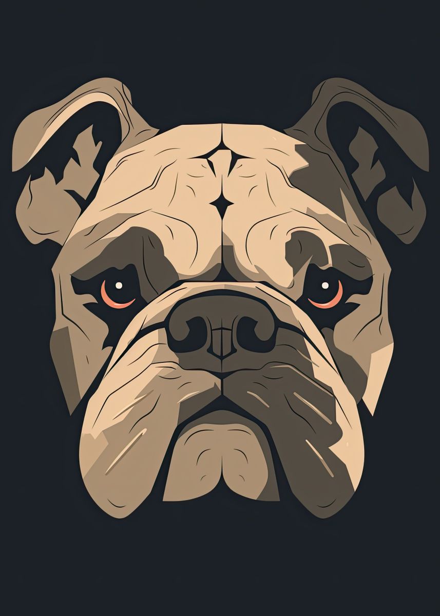 'Vector Bulldog' Poster, picture, metal print, paint by Wolf Design ...