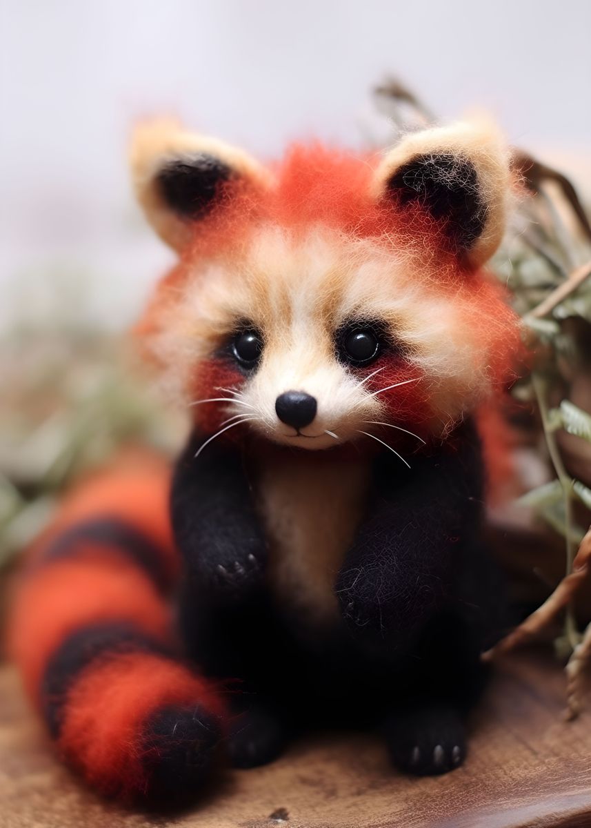 'Red Panda Furry Panda Bear' Poster, picture, metal print, paint by ...