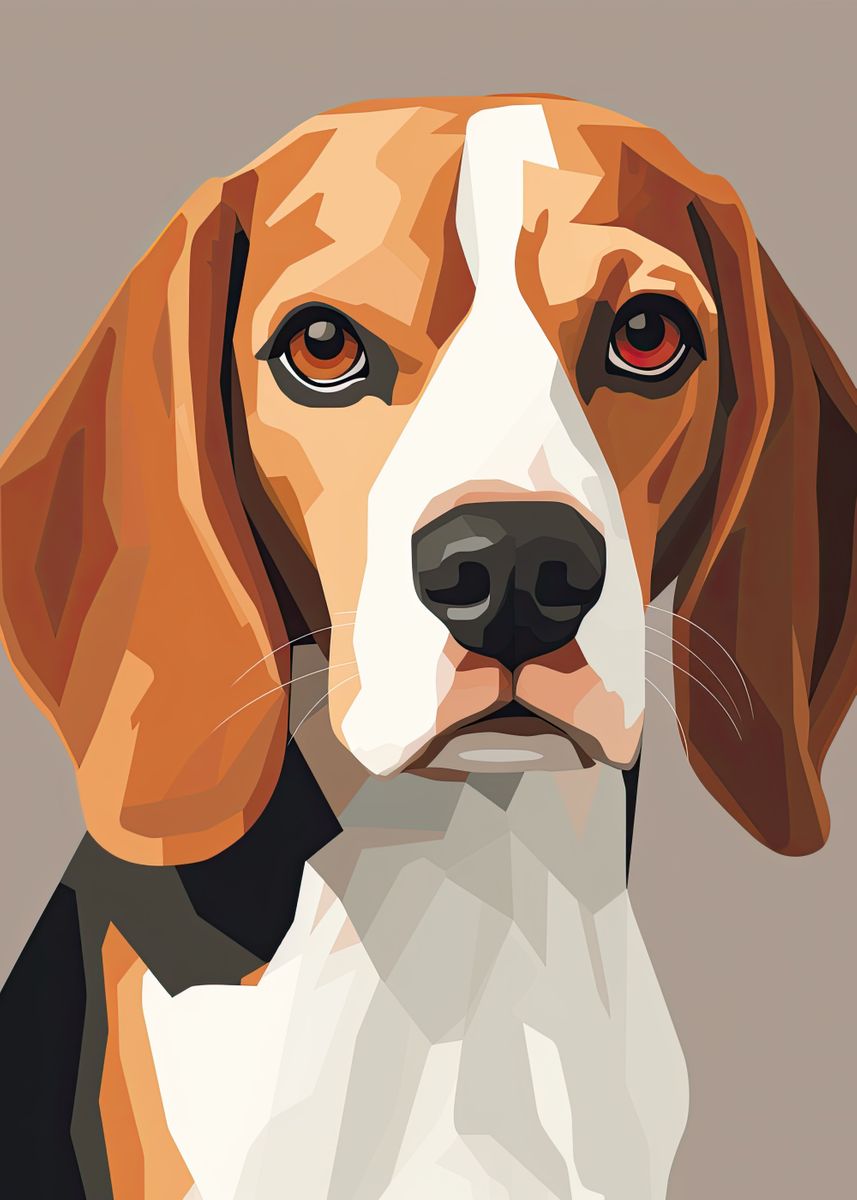 'Vector Beagle' Poster, picture, metal print, paint by Wolf Design ...