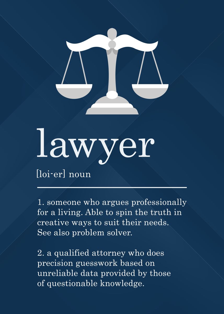 'Funny Lawyer Definition' Poster, picture, metal print, paint by ...