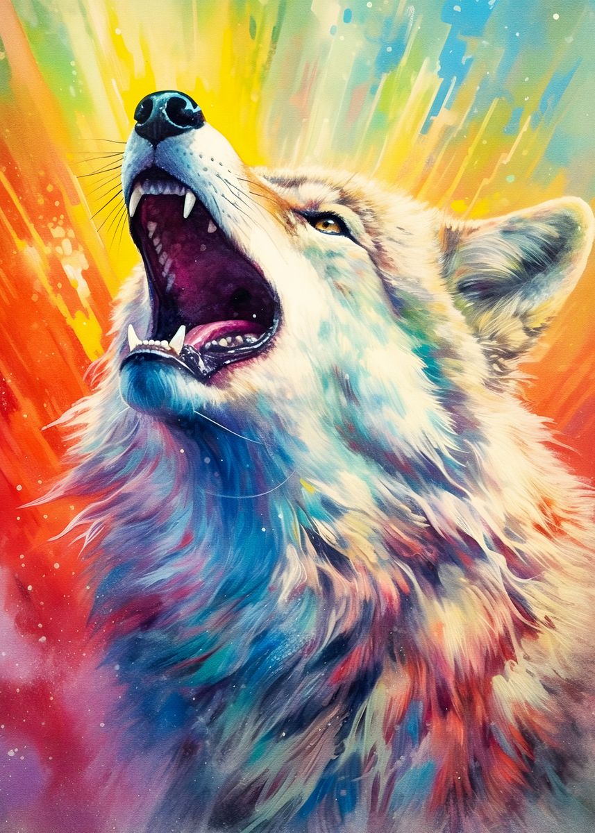'Watercolors wolf' Poster by Elz art | Displate