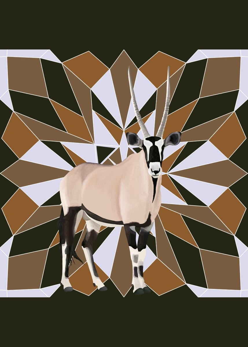 'Modern Oryx Geometric' Poster, picture, metal print, paint by Sunette ...