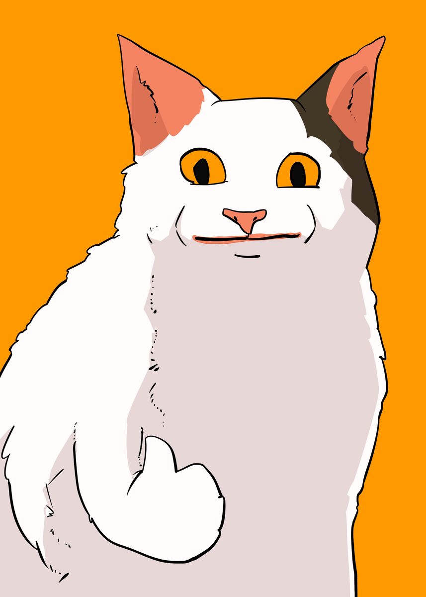 'cat meme' Poster, picture, metal print, paint by hafis ardiansyah ...