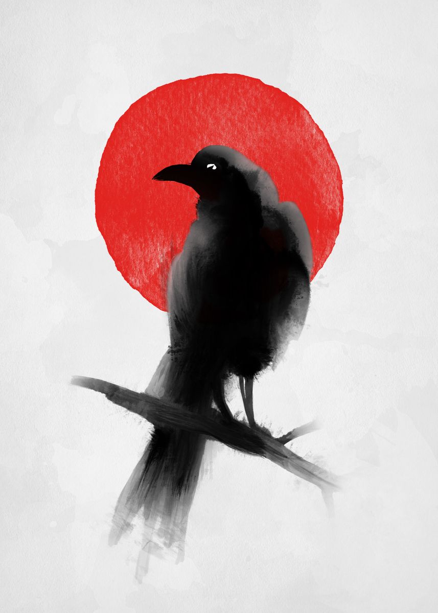 'Ink Crow' Poster, picture, metal print, paint by Denis Orio Ibañez ...