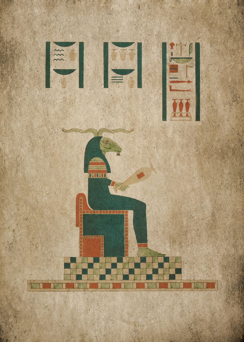 'Kneph Egyptian God' Poster by XandYart | Displate
