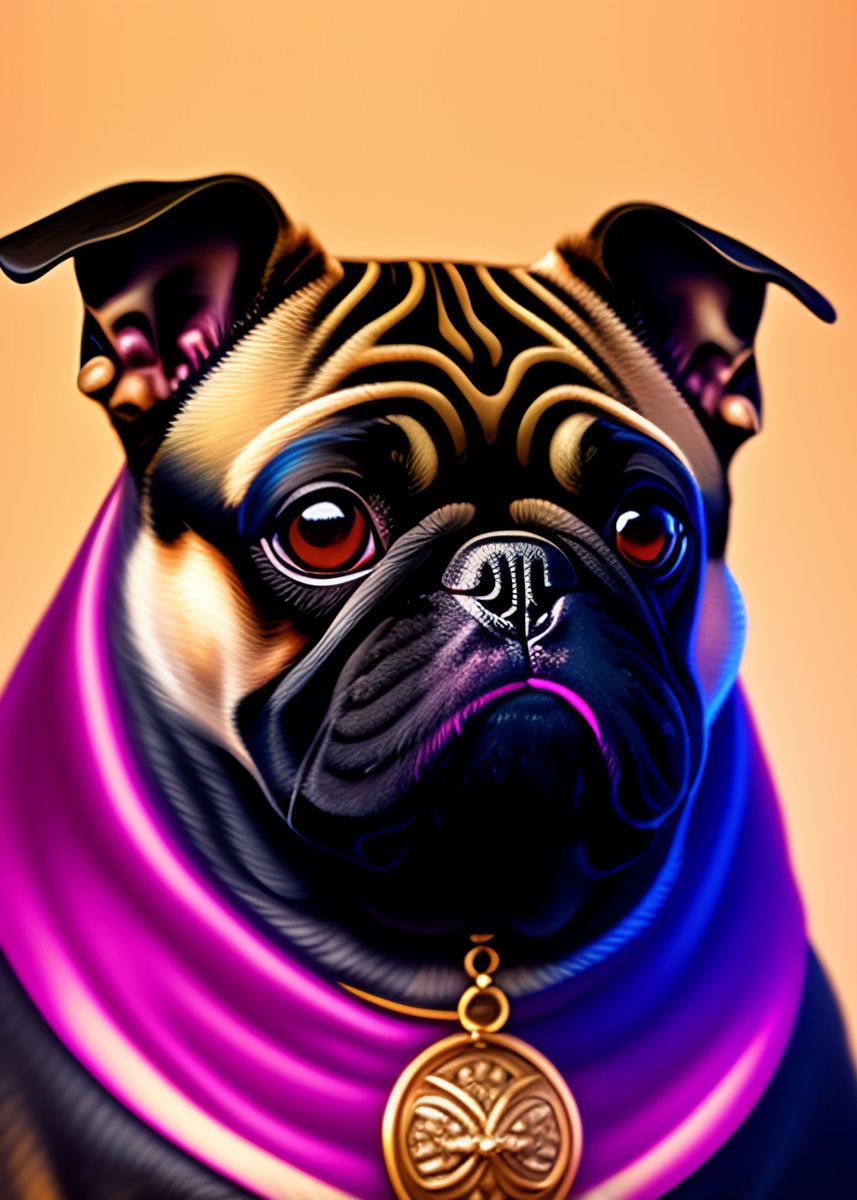 'pug animated' Poster, picture, metal print, paint by PENGDUA XYZ ...