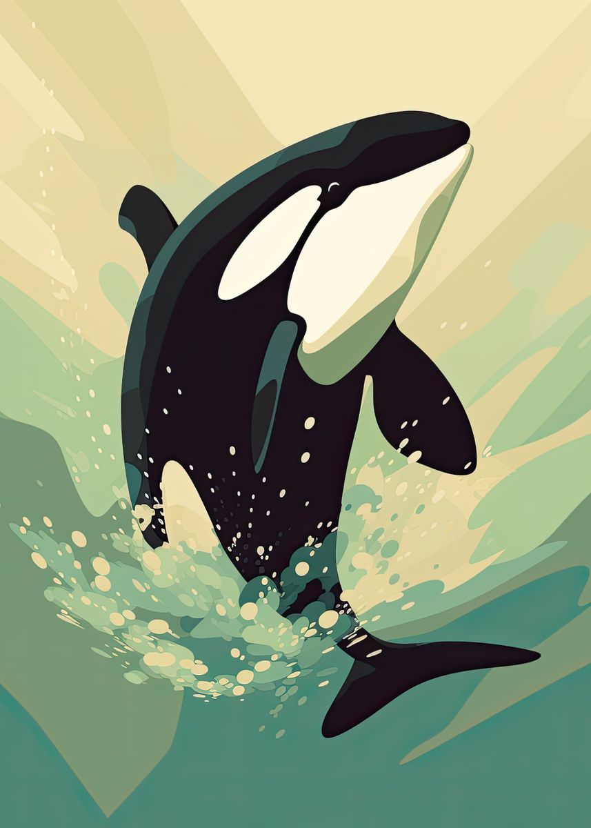'Vector Orca' Poster, picture, metal print, paint by Wolf Design ...